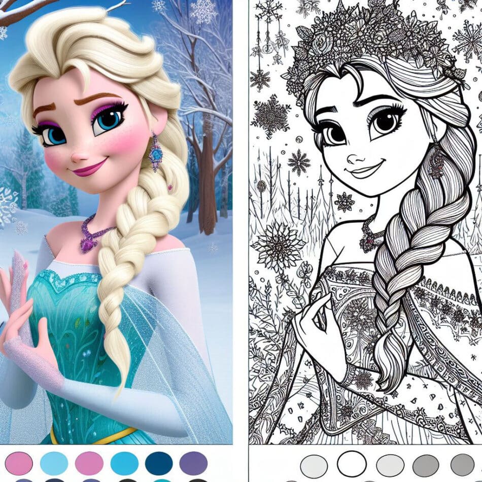 Coloriages Reine des Neiges pour enfants